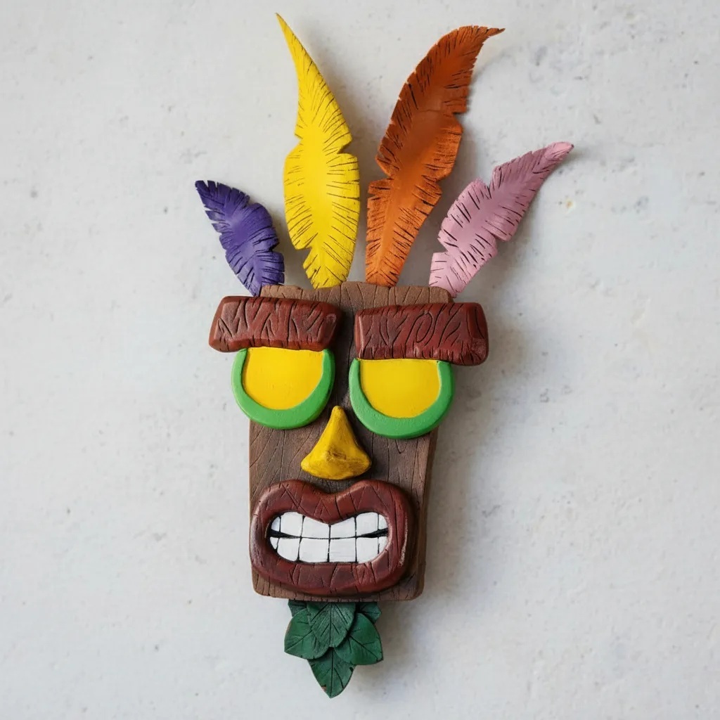 Mascara Aku Aku - Crash bandicoot. Quadro 3D (com suporte de parede ...