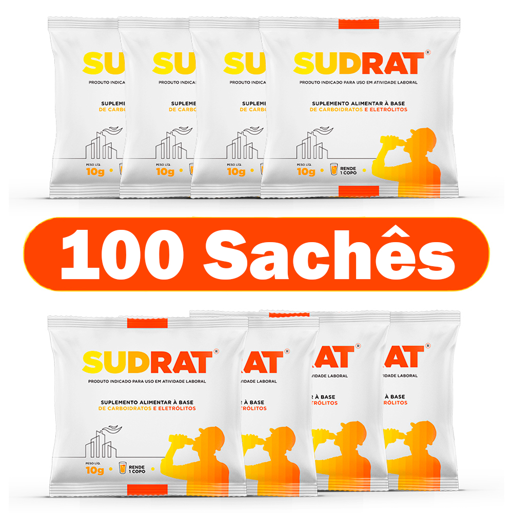 Repositor Hidroeletrolítico Isotônico Em Pó Sudrat 100 Sachês De 10g ...