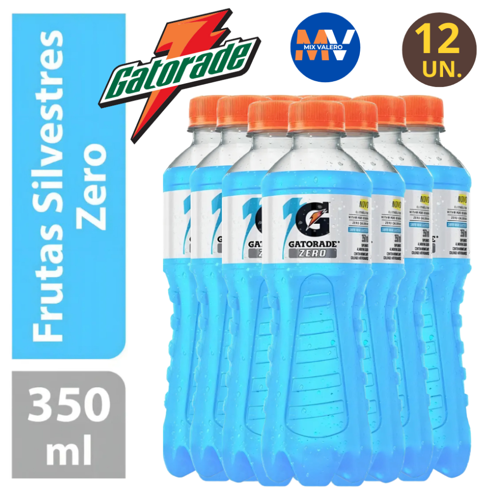 Gatorade Zero Frutas Silvestre 350ml- Fardo 12un Energia Hidratação ...