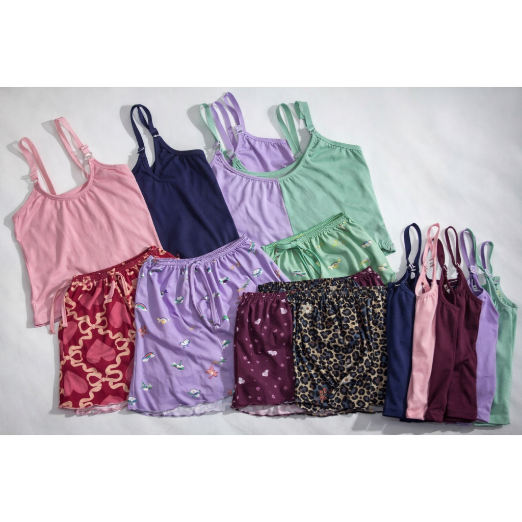 Kit com 5 Baby Dolls Amanda Plus Size Suede Conforto & Estilo Noites ...