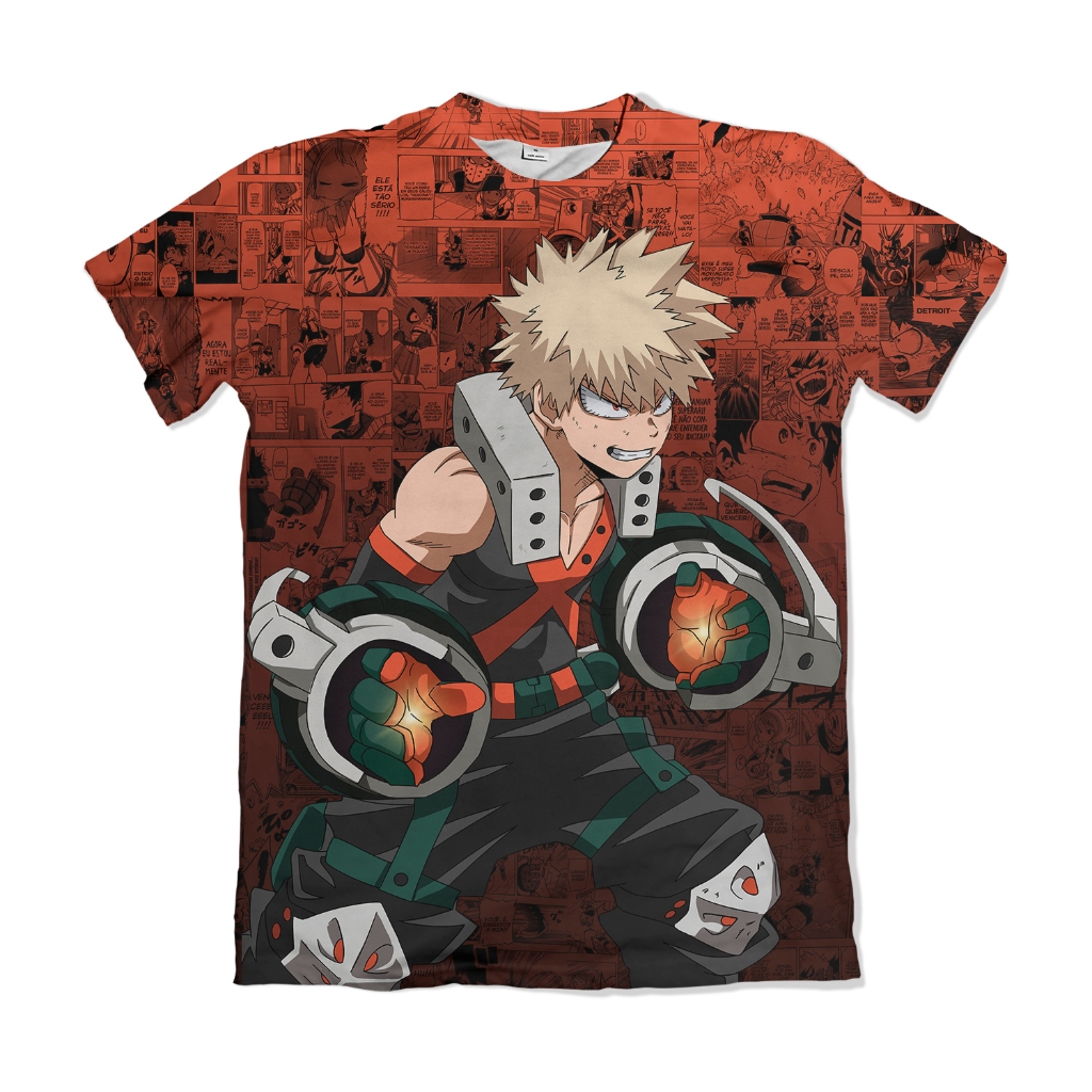 Camiseta Premium Mangá Katsuki Bakugo B2 Anime My Hero Academia Boku no ...