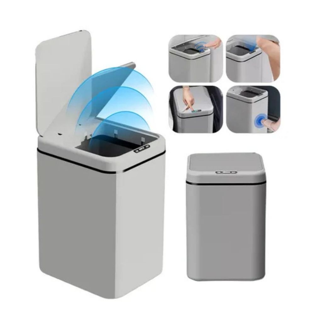Lixeira Automática Inteligente 17/20 Litros Anti Odor Sensor Banheiro ...