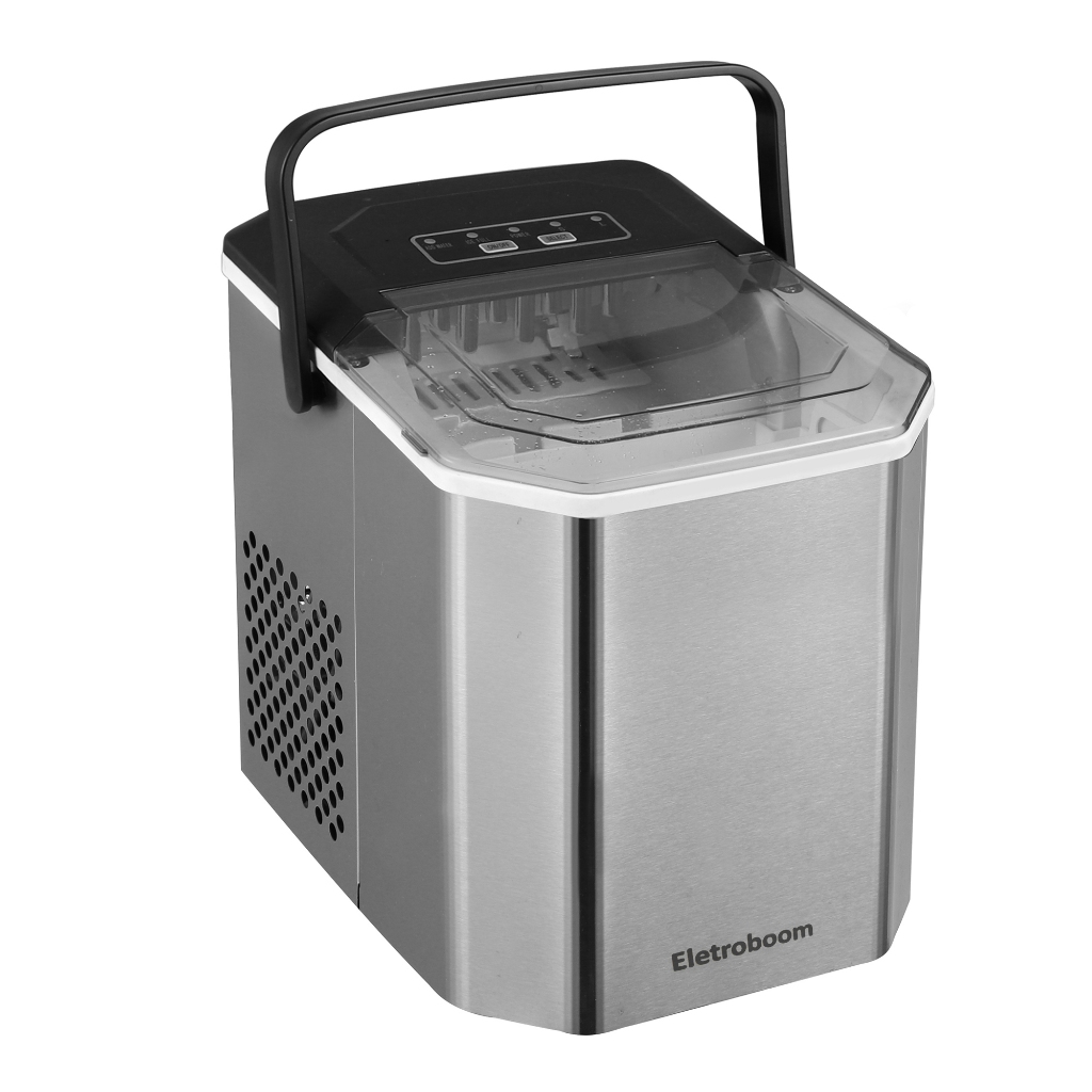 Maquina de Gelo 12kg Cubos Turbo Inox Portatil Eletroboom Ice | Shopee ...