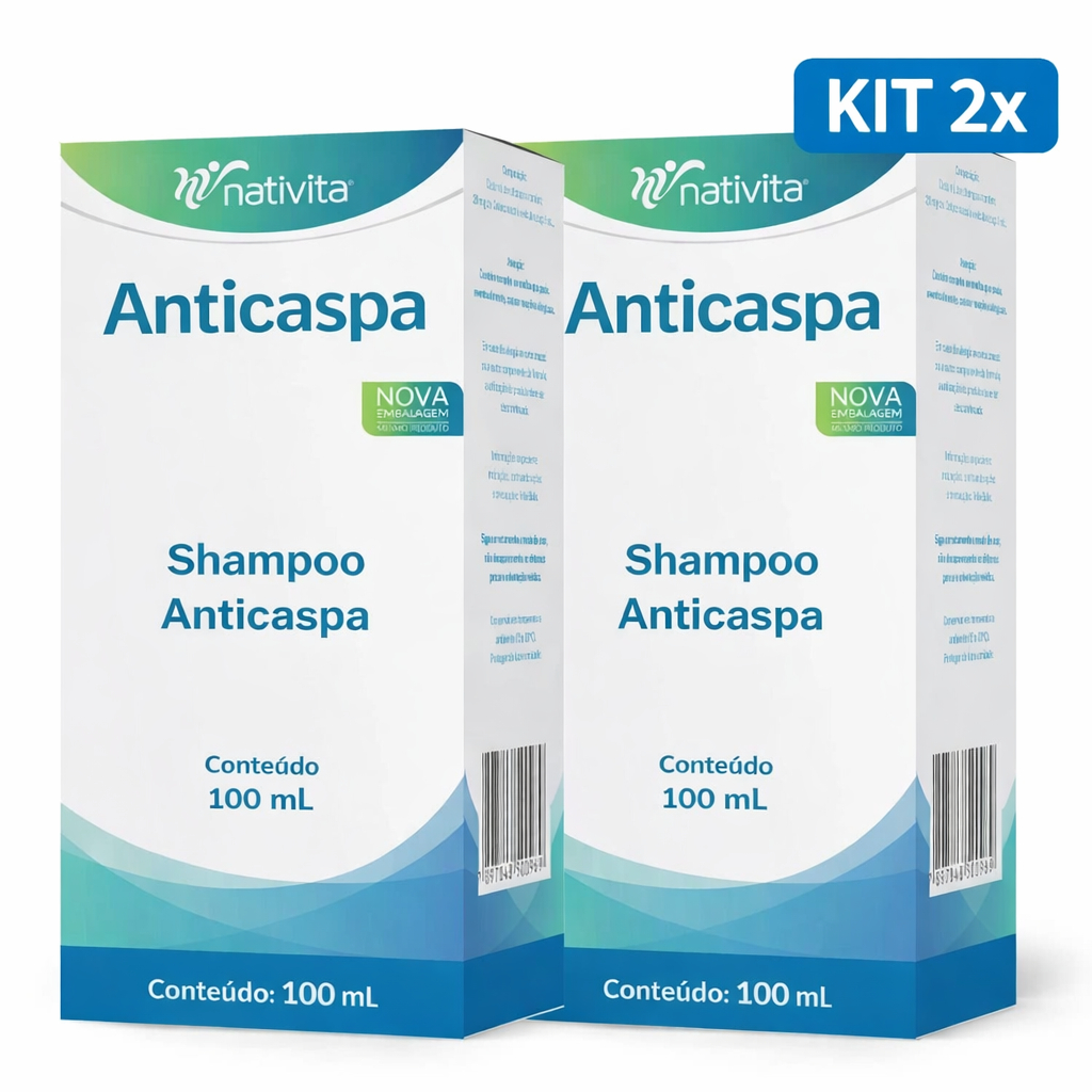Kit 2x Shampoo Anticaspa Coceira e Dermatite Seborreica 100ml Nativita | Shopee Brasil