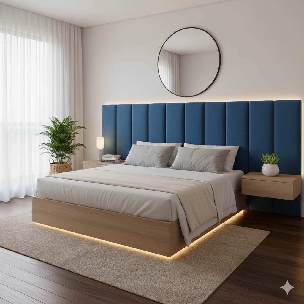 Cabeceira Modular Estofada 60x20 cm | Painel de Parede Autocolante com ...