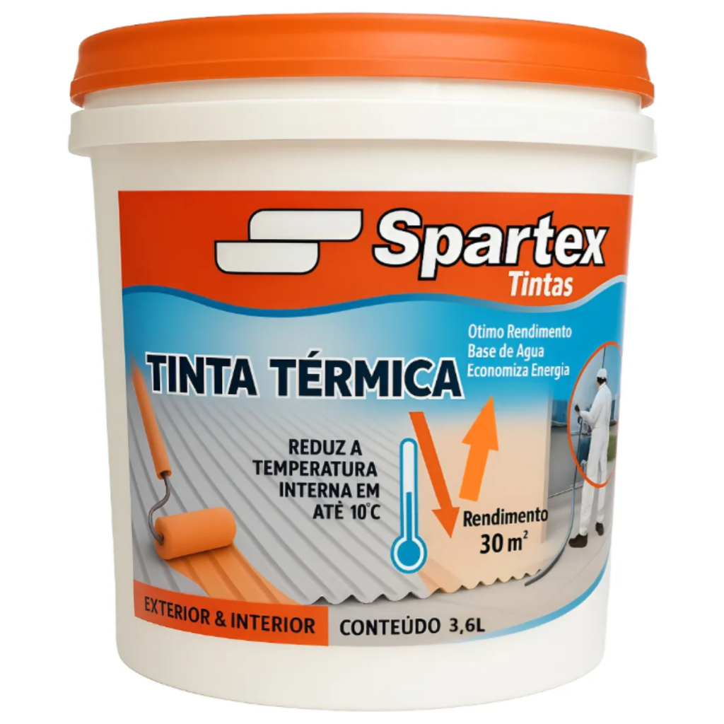 Tinta Térmica Spartex 3,6L Redutora De Calor Cor Branco Fosco Multi ...