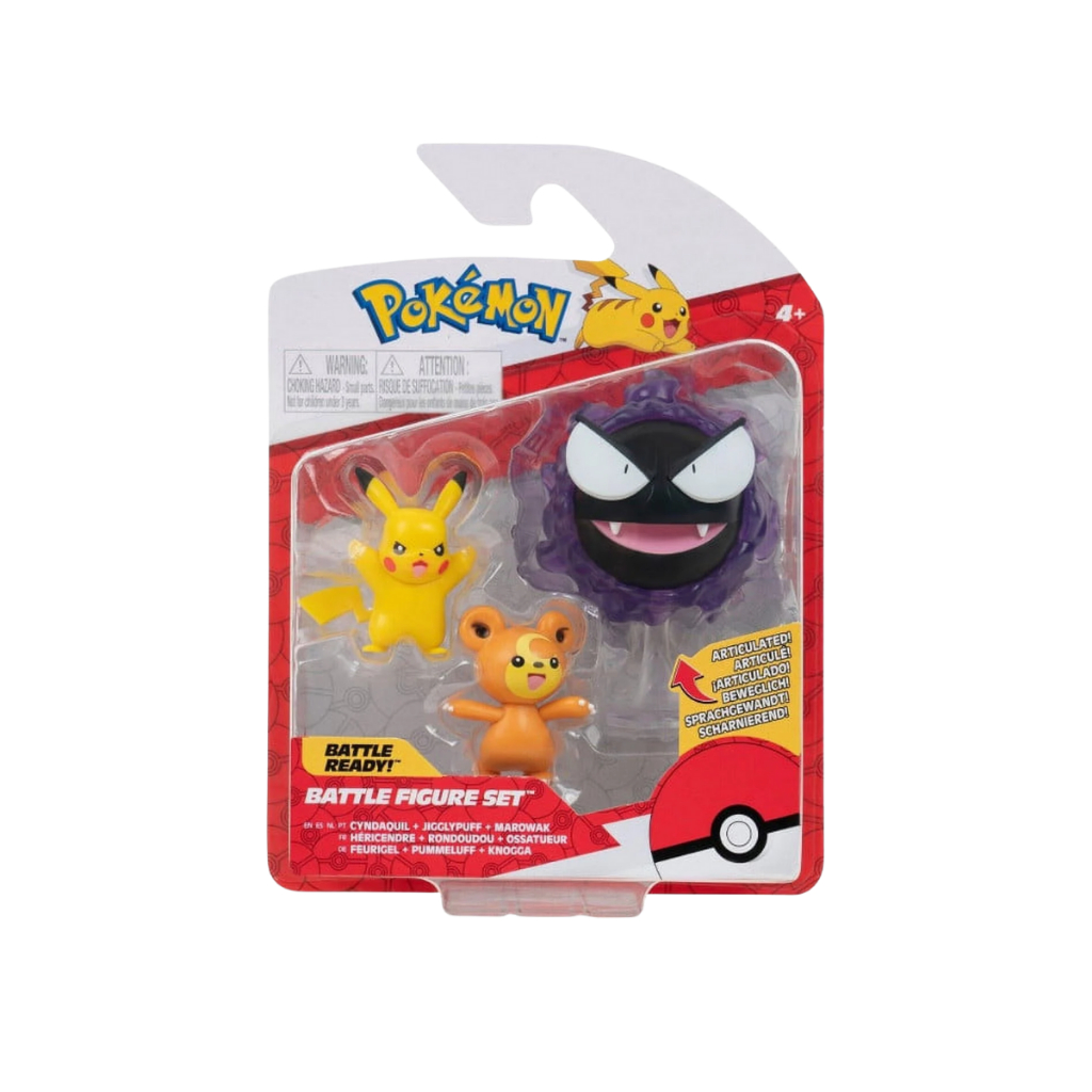 Bonecos Pokémon Pikachu, Teddiursa e Gastly Sunny | Shopee Brasil