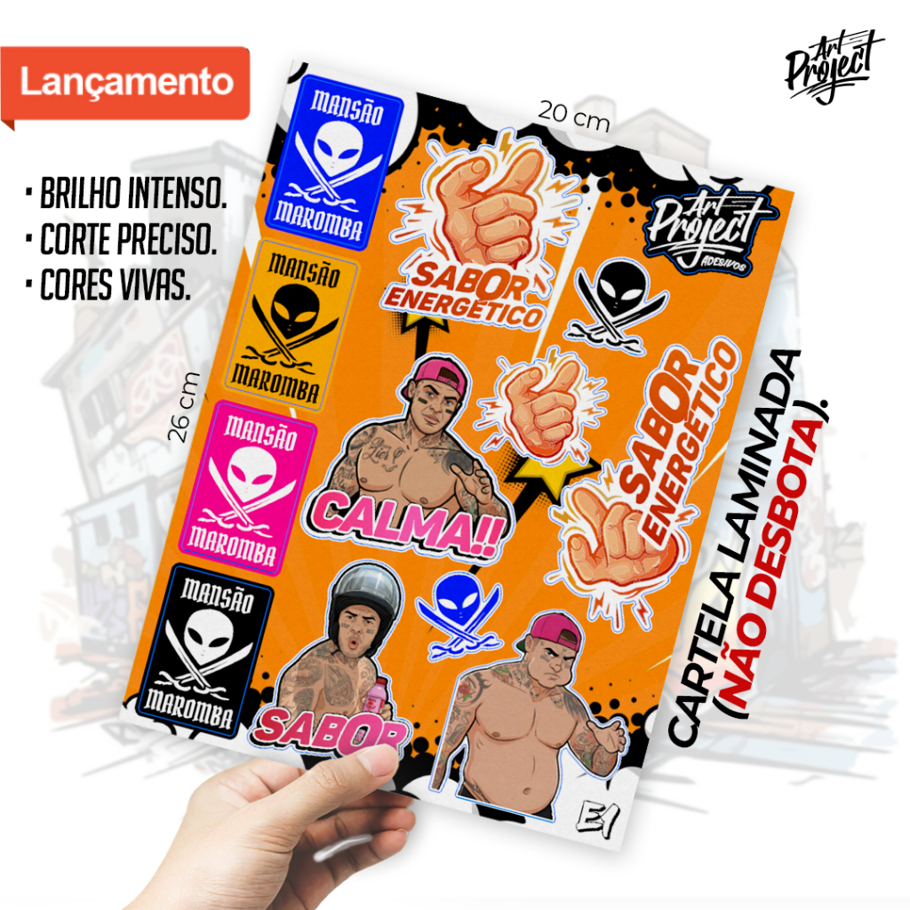 Cartela/Kit de Adesivos SABOR ENERGÉTICO/ TOGURO/MANSÃO MAROMBA ...