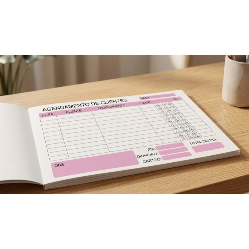 Bloco de Agendamento 15x20cm, ideal Controle de Clientes, Manicure ...