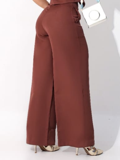 Calça Social Pantalona Feminina Alfaiataria Premium Plus Size | Shopee ...