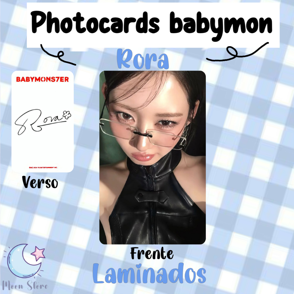 Photocards Rora Lee Dain frente e verso Baby Monster laminado fanmade ...