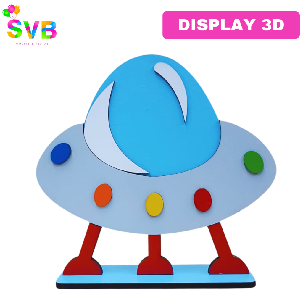 Display Disco Voador 3D Enfeite Decorativo Festa Aniversário Astronauta ...