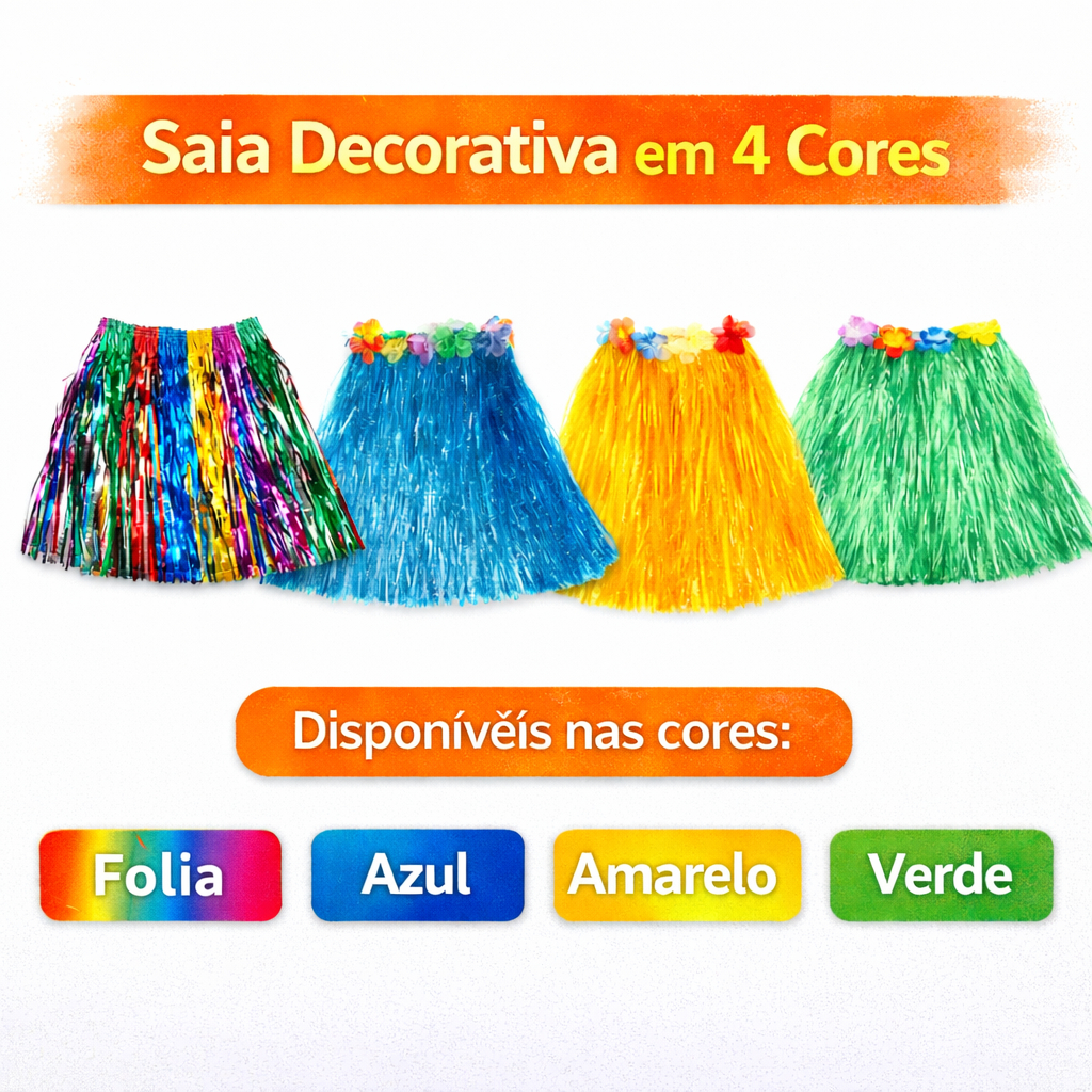 Saia Havaiana Adulto e Infantil | Fantasia para Carnaval, Cosplay e ...
