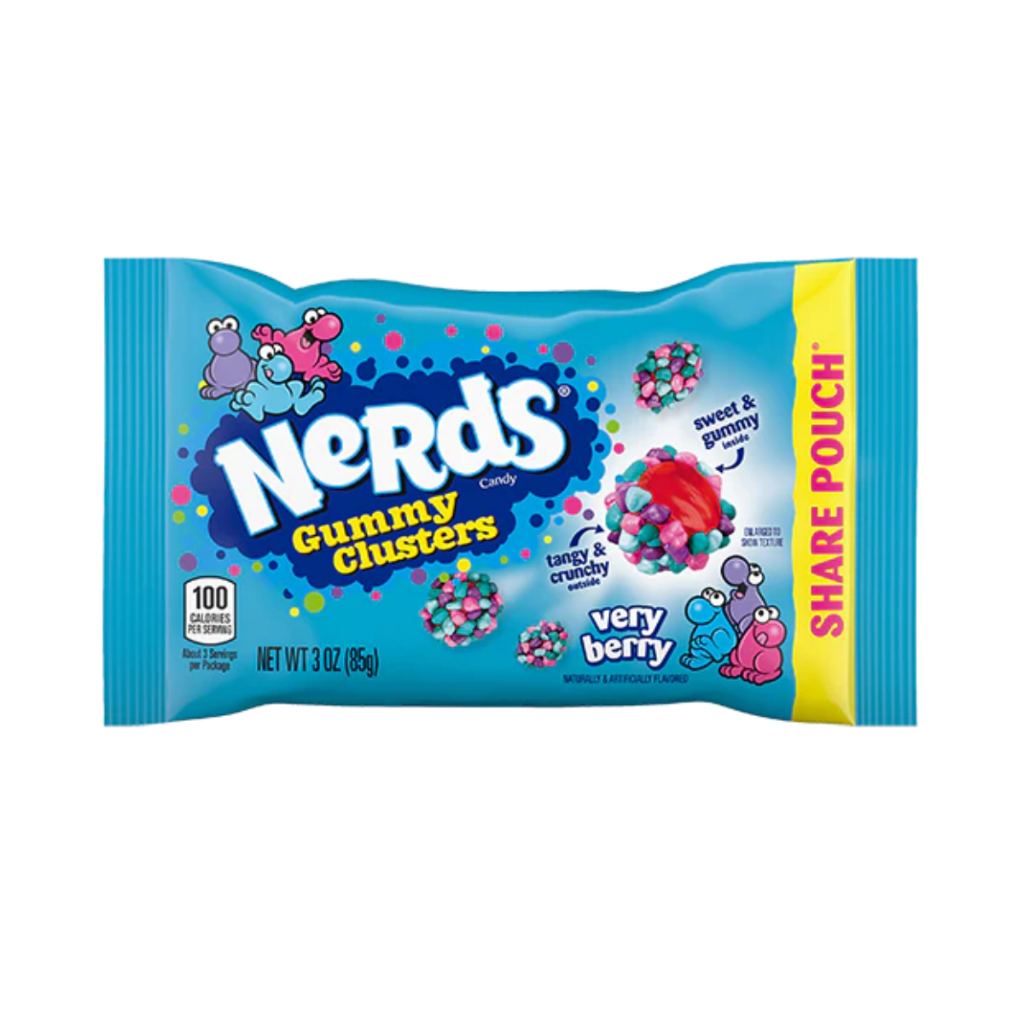 Gomas Com Balas Nerds Gummy Clusters Very Berry Pouch 85g | Shopee Brasil