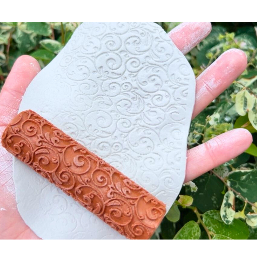 Rolinho textura 10 x 2,5 cm ceramica pasta americana | Shopee Brasil