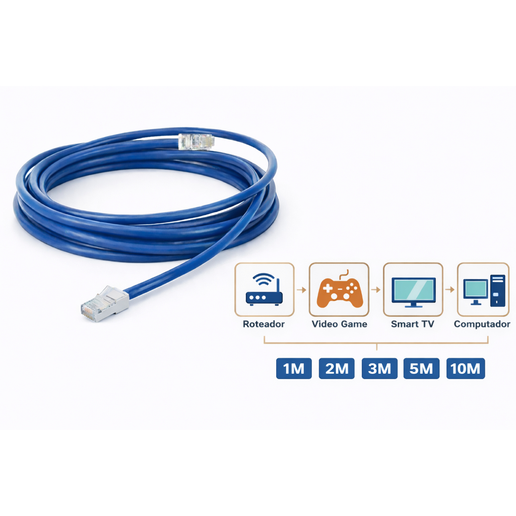 Cabo De Rede Azul LAN Ethernet RJ45 pronto Para Games PC notebook ...