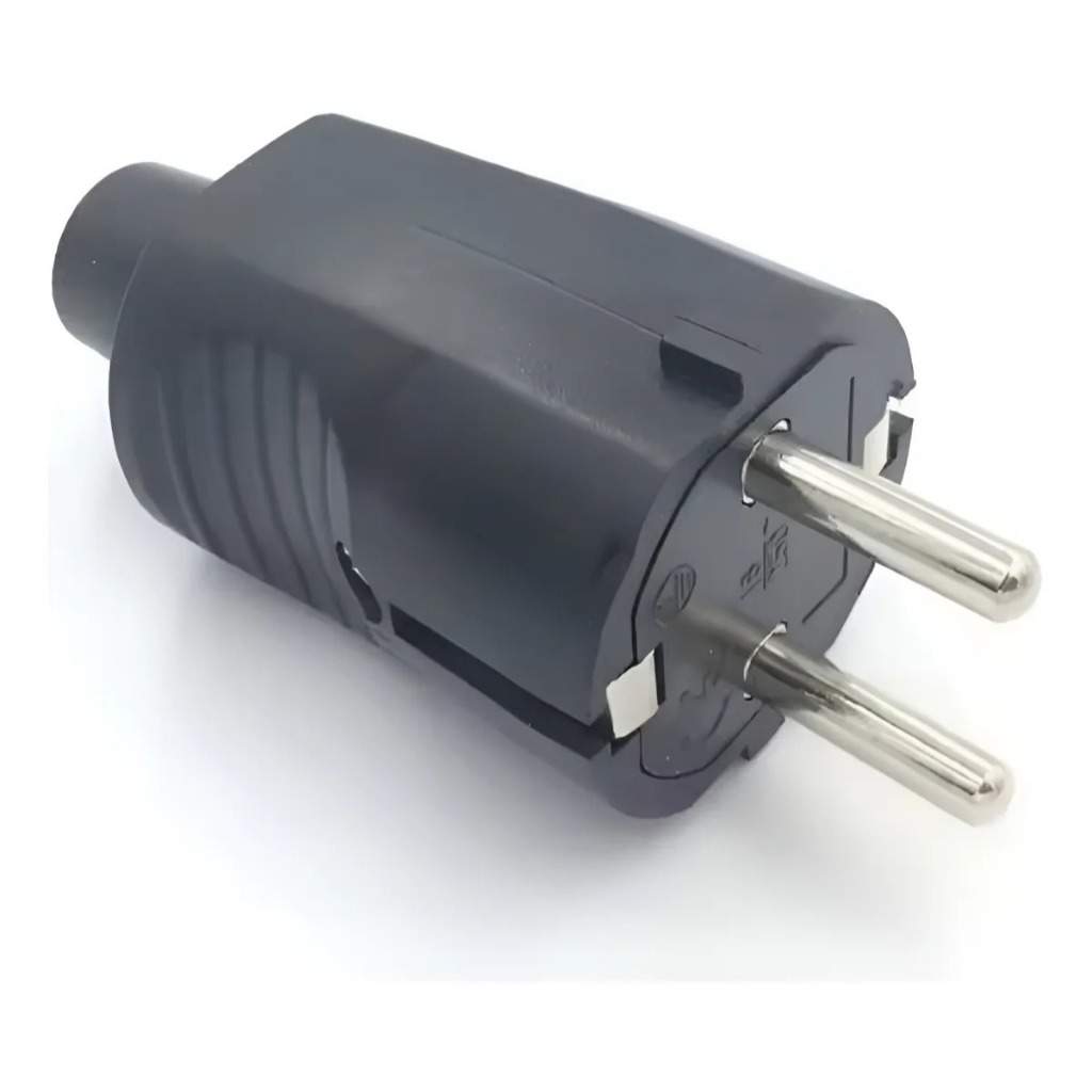 Tomada Plug Macho Padrão Europeu 16A 250V Premium Preto | Shopee Brasil