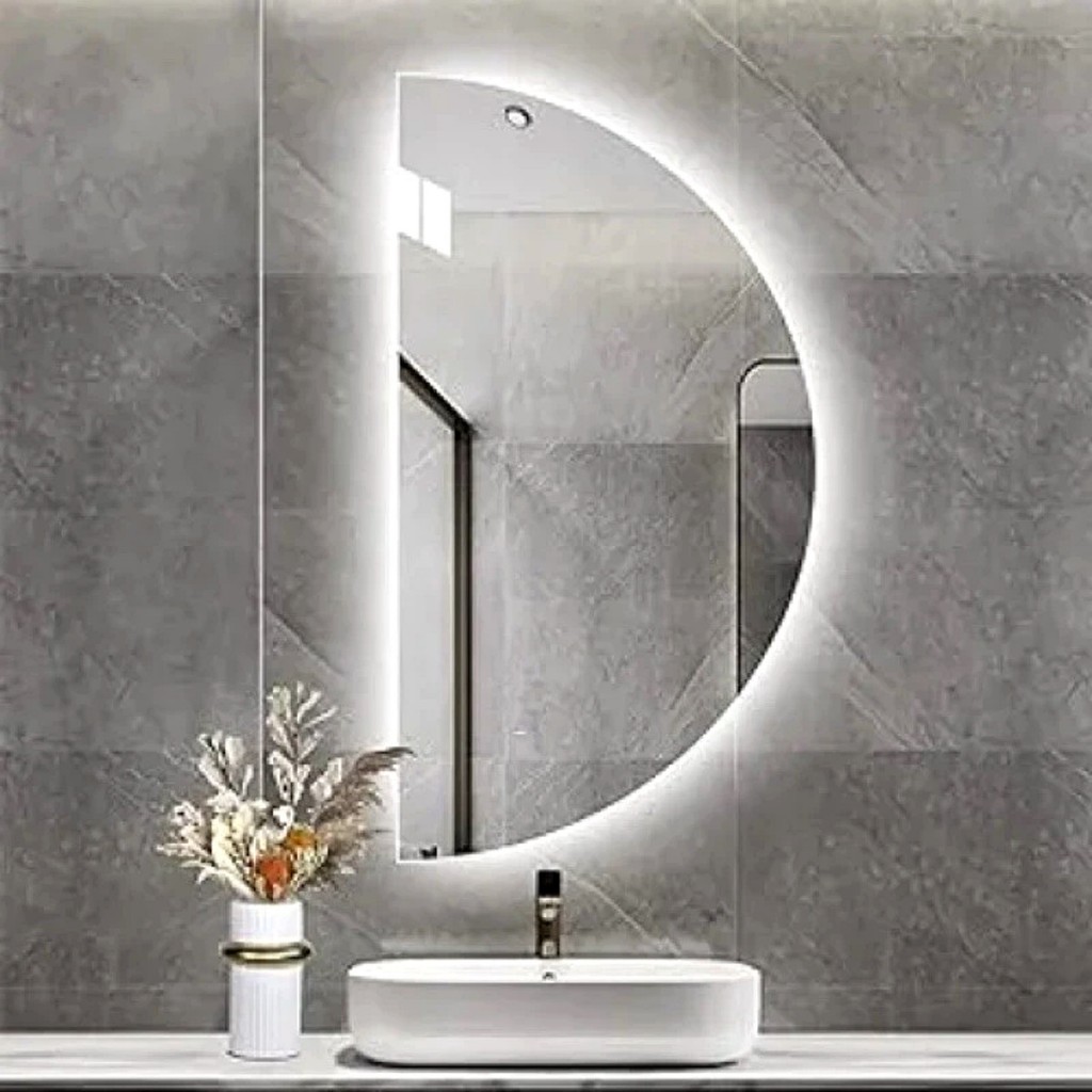 Espelho Led Lua Redondo Lançamento Blogueira Moderno Abstrato Lavabo ...