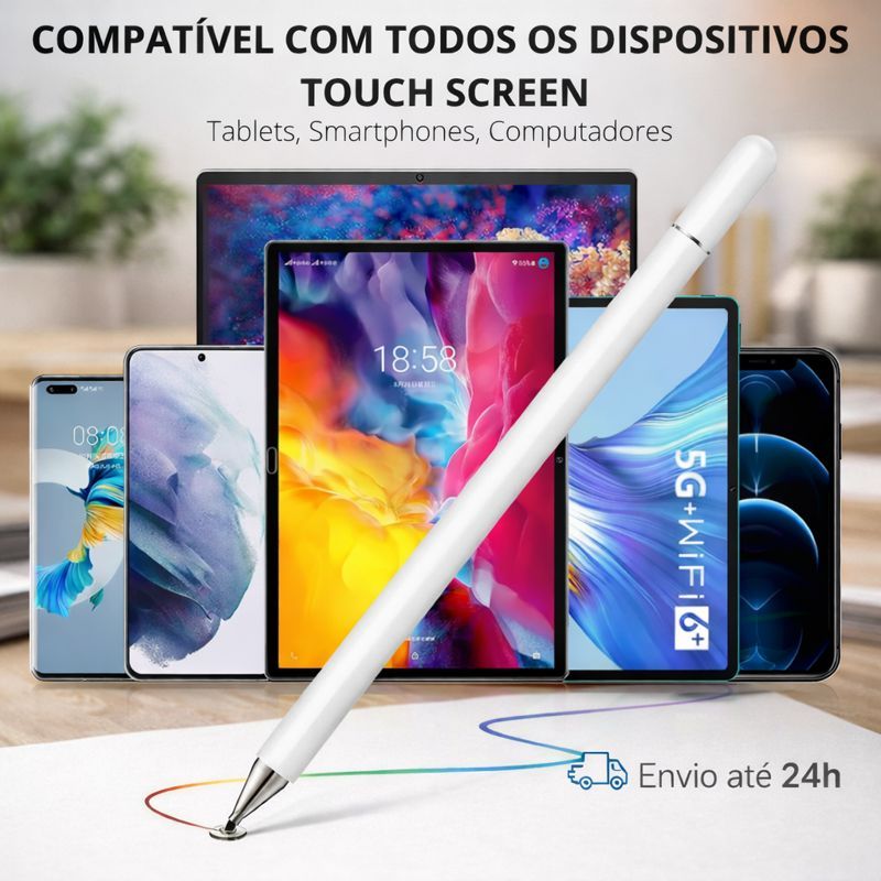 Caneta Touch Screen Ponta Fina Desenho IPad IPhone Android Alta ...