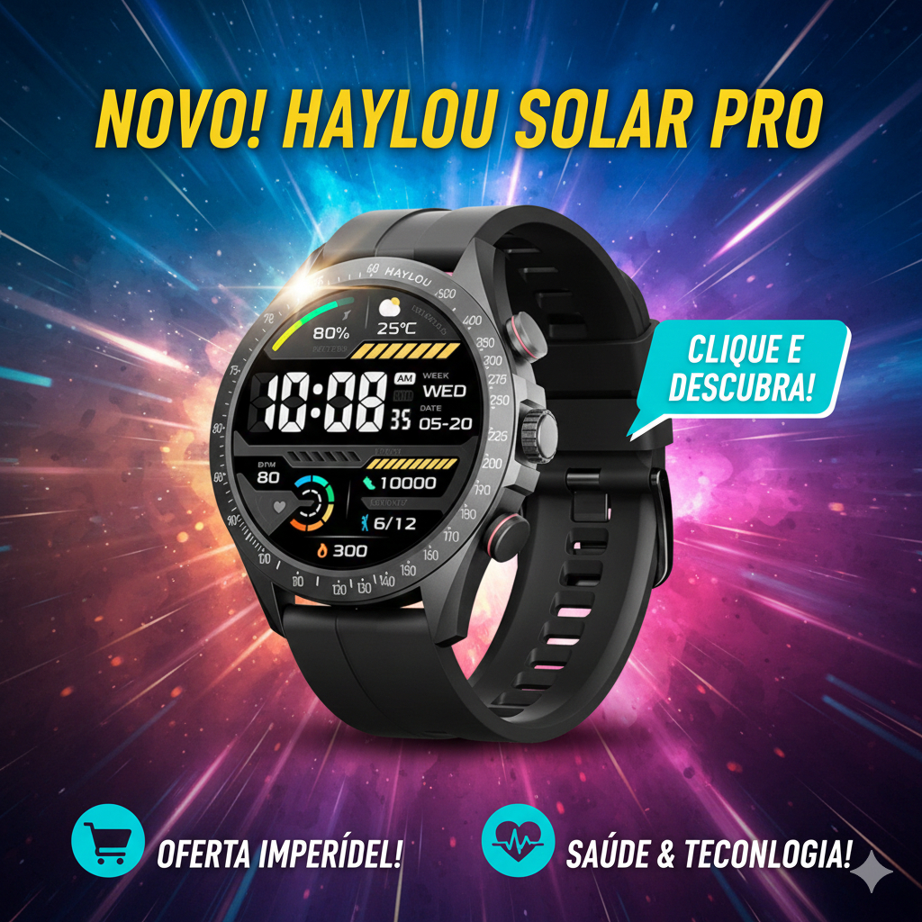 Relógio Smartwatch Haylou Solar Pro Com Bluetooth Design Militar ...