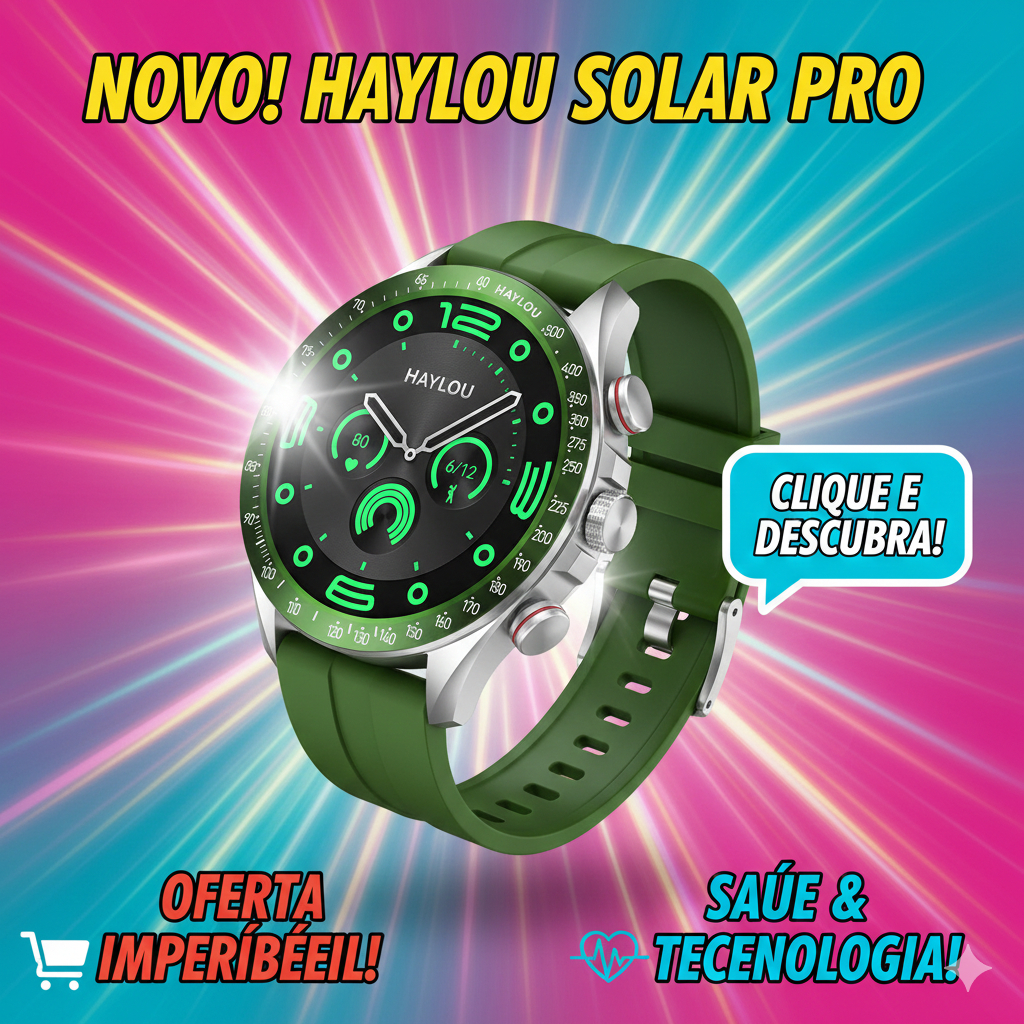 Relógio Smartwatch Haylou Solar Pro Com Bluetooth Design Militar ...