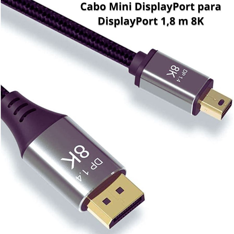Cabo Mini DisplayPort para DisplayPort 1.8m 8K Ultra HD – Alta ...