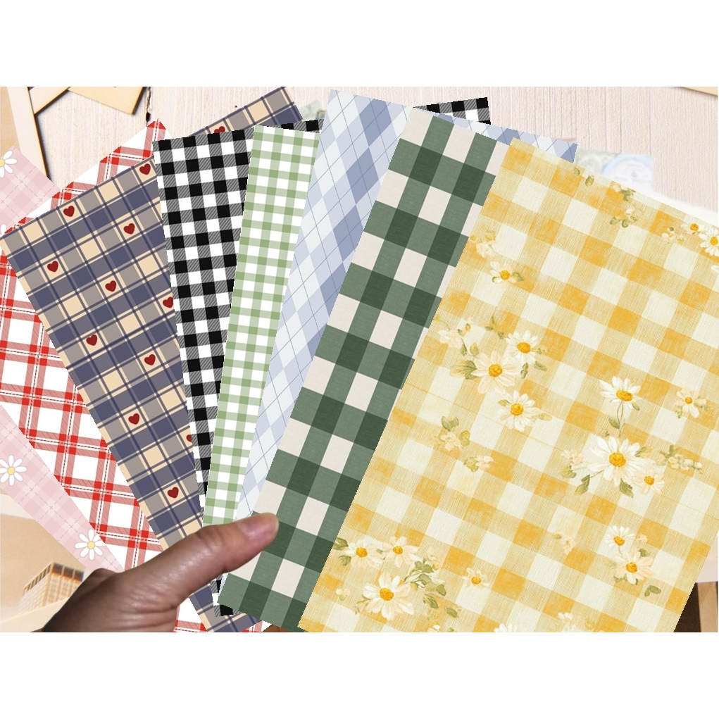 Papéis Decorados Xadrez Folhas Vintage 180g – Estampas A5 para ...