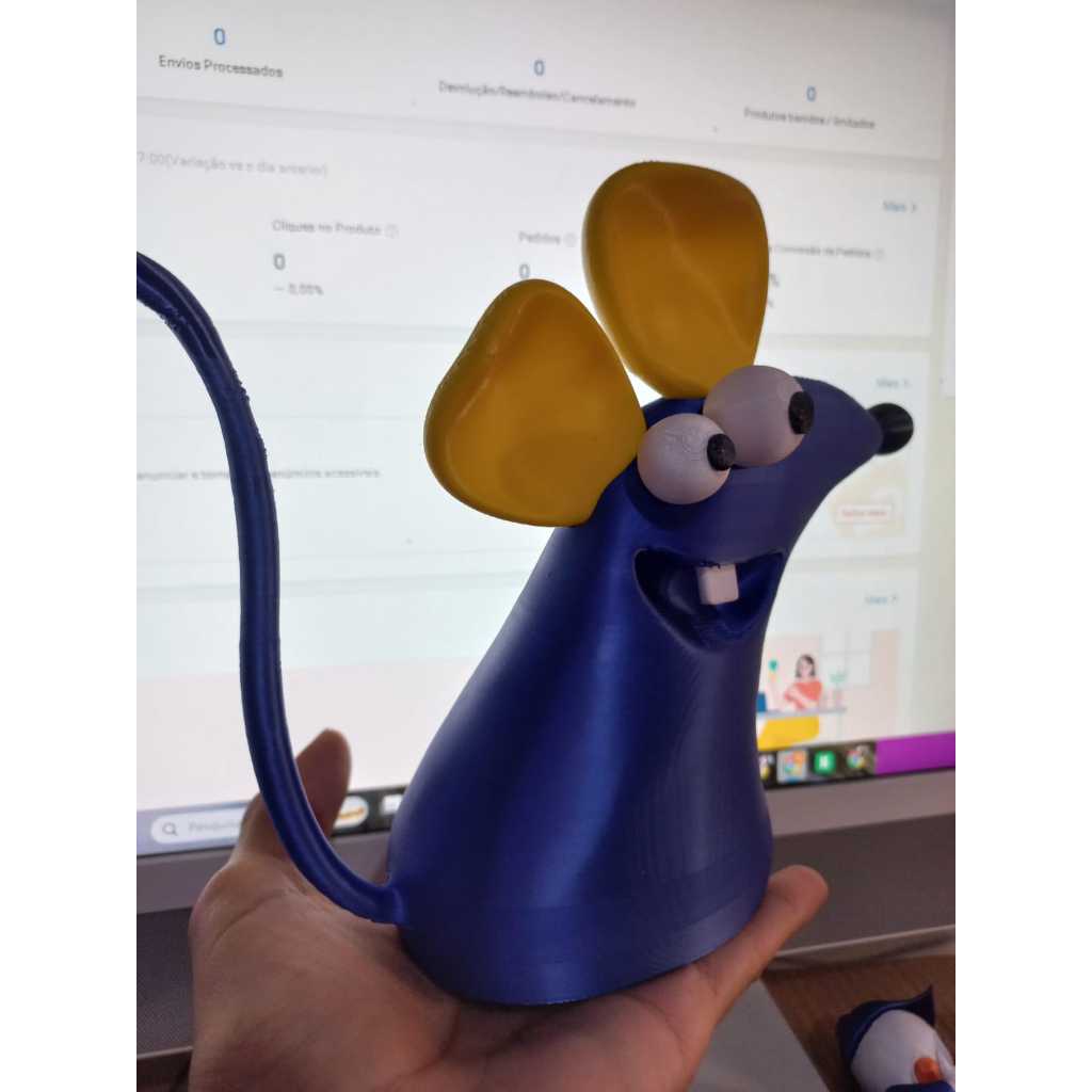 Rato Azul do Castelo Rá-Tim-Bum – Impressão 3D Decorativa com Orelhas ...