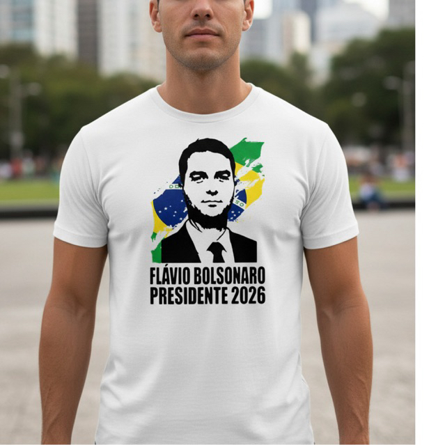 Camiseta Camisa Masculina Flávio Bolsonaro Presidente 2026 | Shopee Brasil