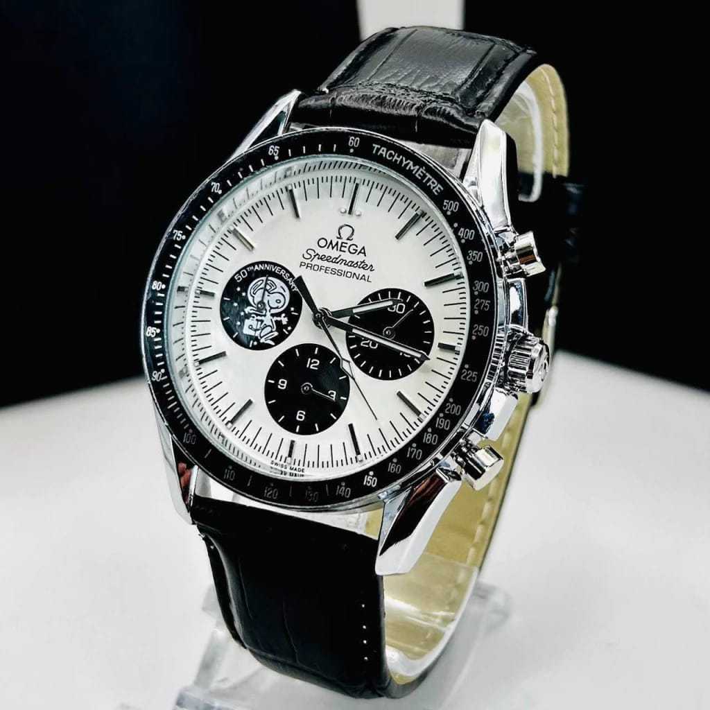 Relógio Masculino SN00PY Branco Pulseira Couro Preto 100% Funcional ...
