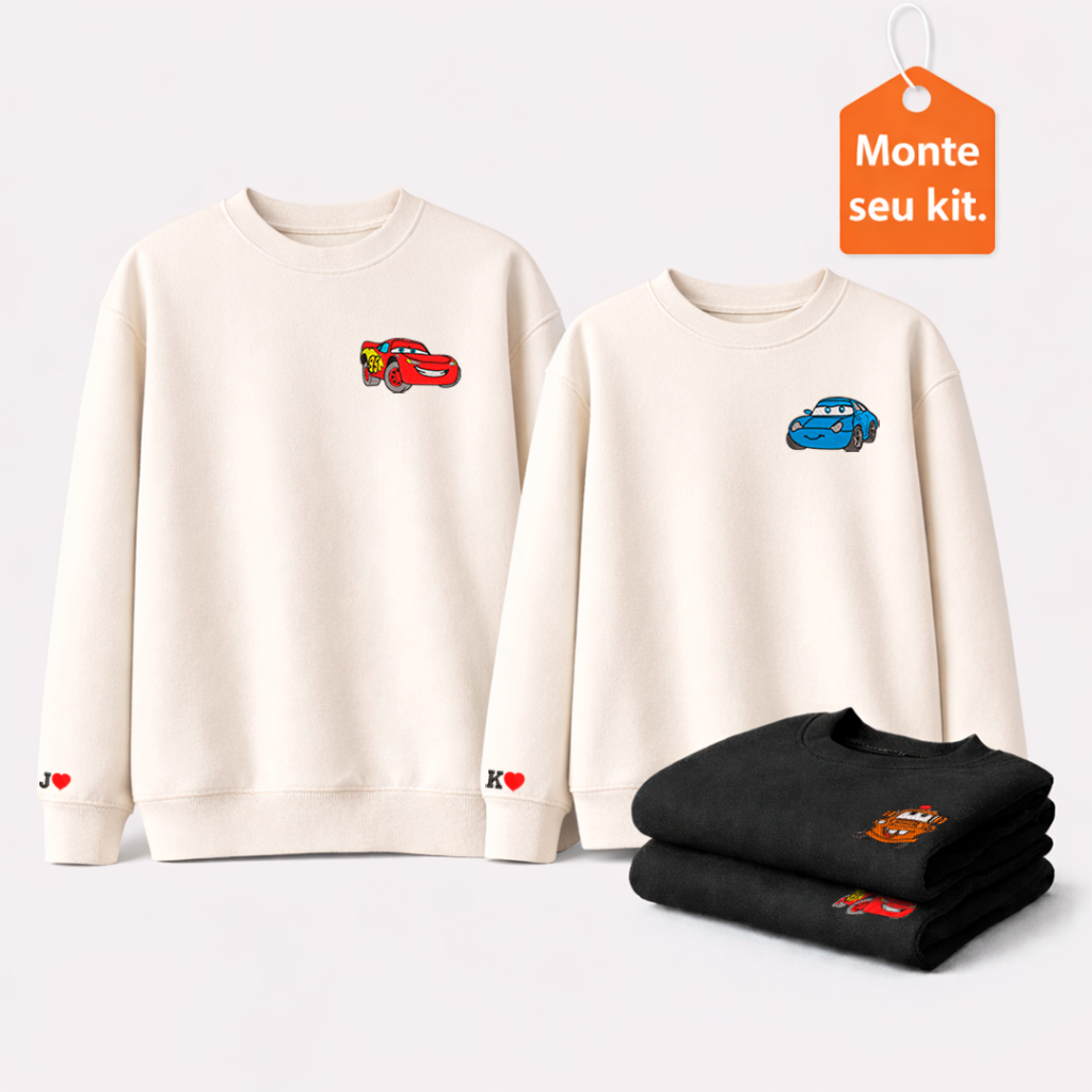 Moletom Carros McQueen e Sally Bordado | Venda Individual | Leia a ...