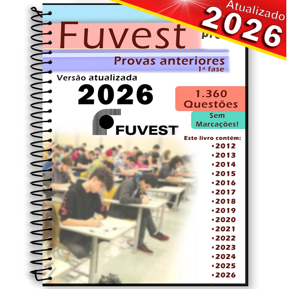Fuvest 1ª fase 2012 a 2026 + gabaritos | Shopee Brasil
