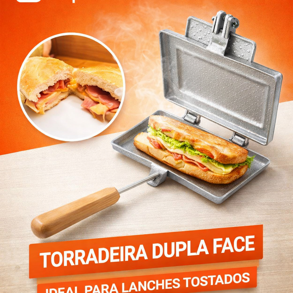 SANDUICHEIRA DE FOGÃO EM ALUMÍNIO TOSTEX DUPLO MISTO QUENTE FORMA BAURU ...