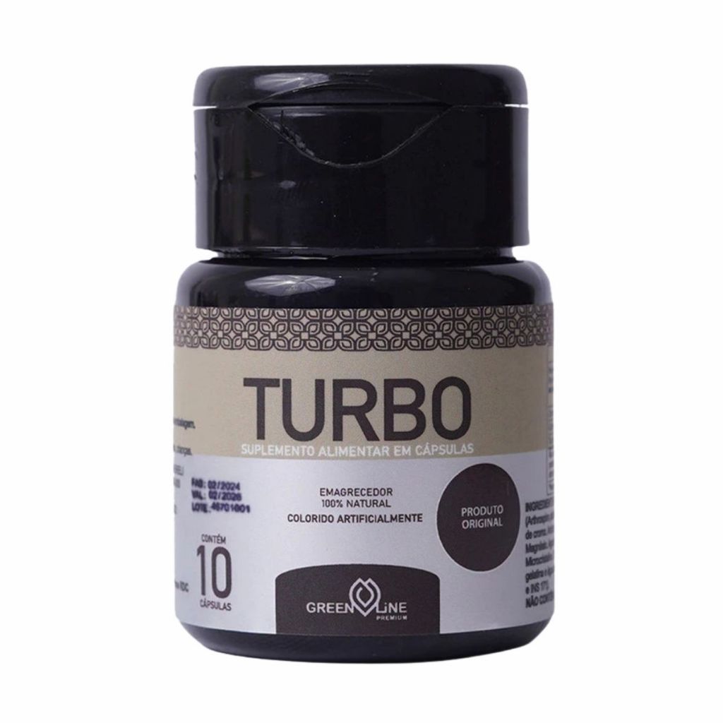 Suplemento Alimentar Lipo Turbo Black Original 10 Cápsulas | Green Line ...
