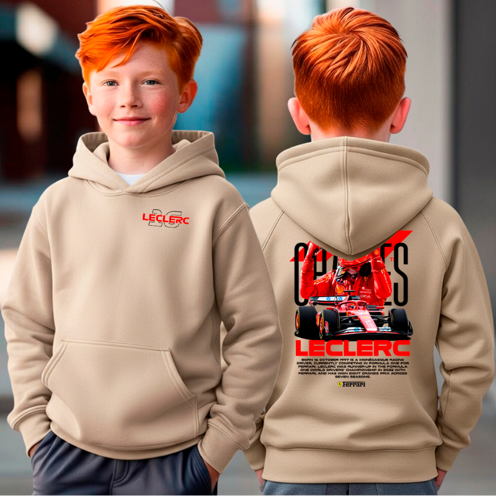Blusa Moletom Infantil F1 Leclerc Scuderia Ferrari | Shopee Brasil