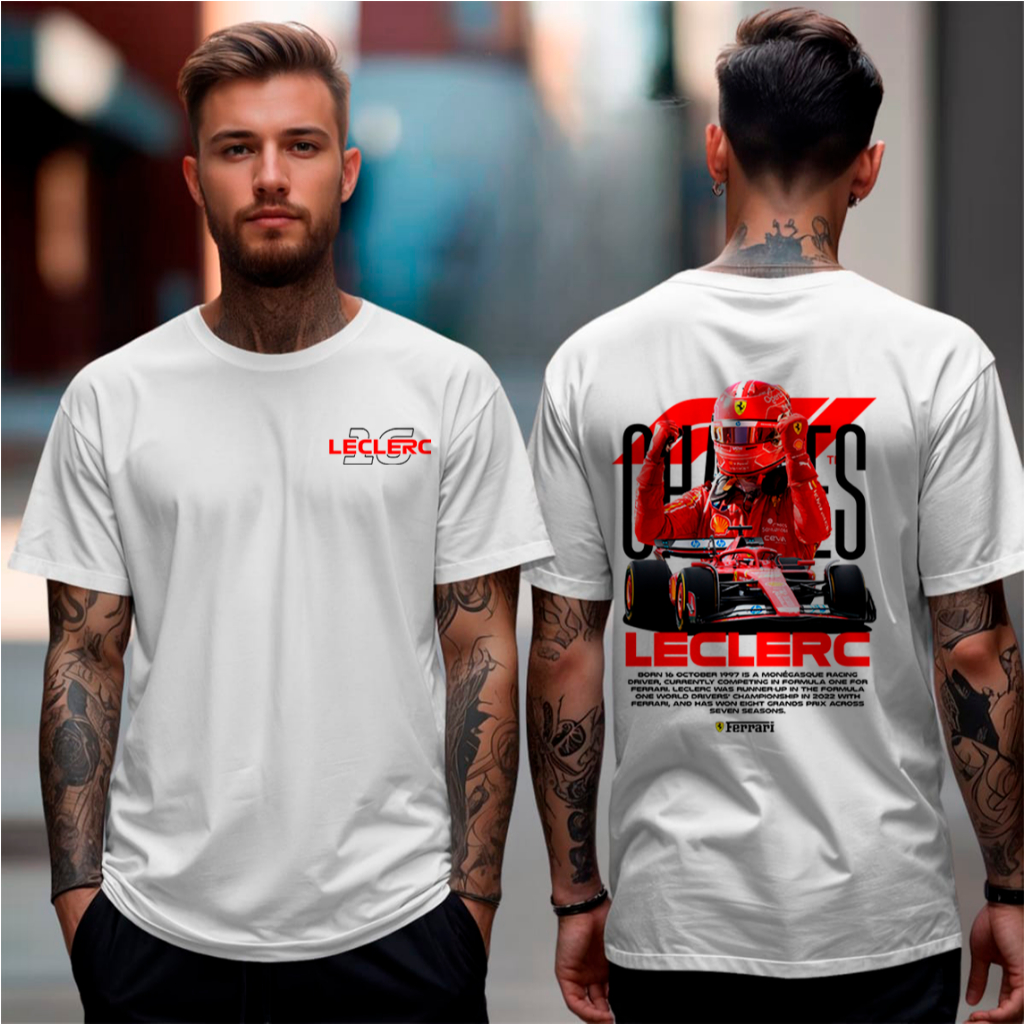 Camiseta Camisa F1 Leclerc Scuderia Ferrari | Shopee Brasil