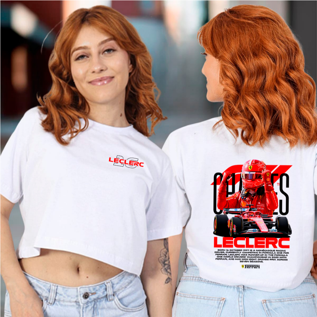 Blusa Cropped F1 Leclerc Scuderia Ferrari | Shopee Brasil