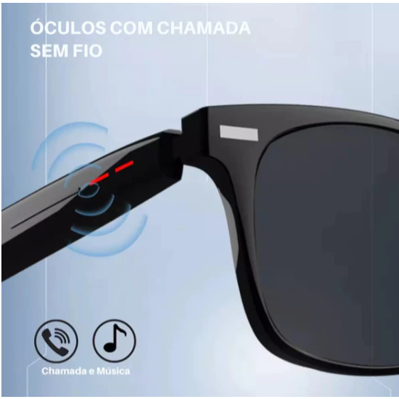 Óculos Inteligentes Bluetooth Smart Glass D11 Chamadas Música ...