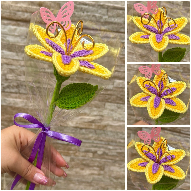 Mini Flor de Crochê | Lírio Mágico Rapunzel Enrolados - Presente ...