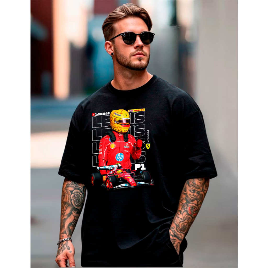 Camiseta Oversized F1 Lewis Hamilton Ferrari Scuderia | Shopee Brasil