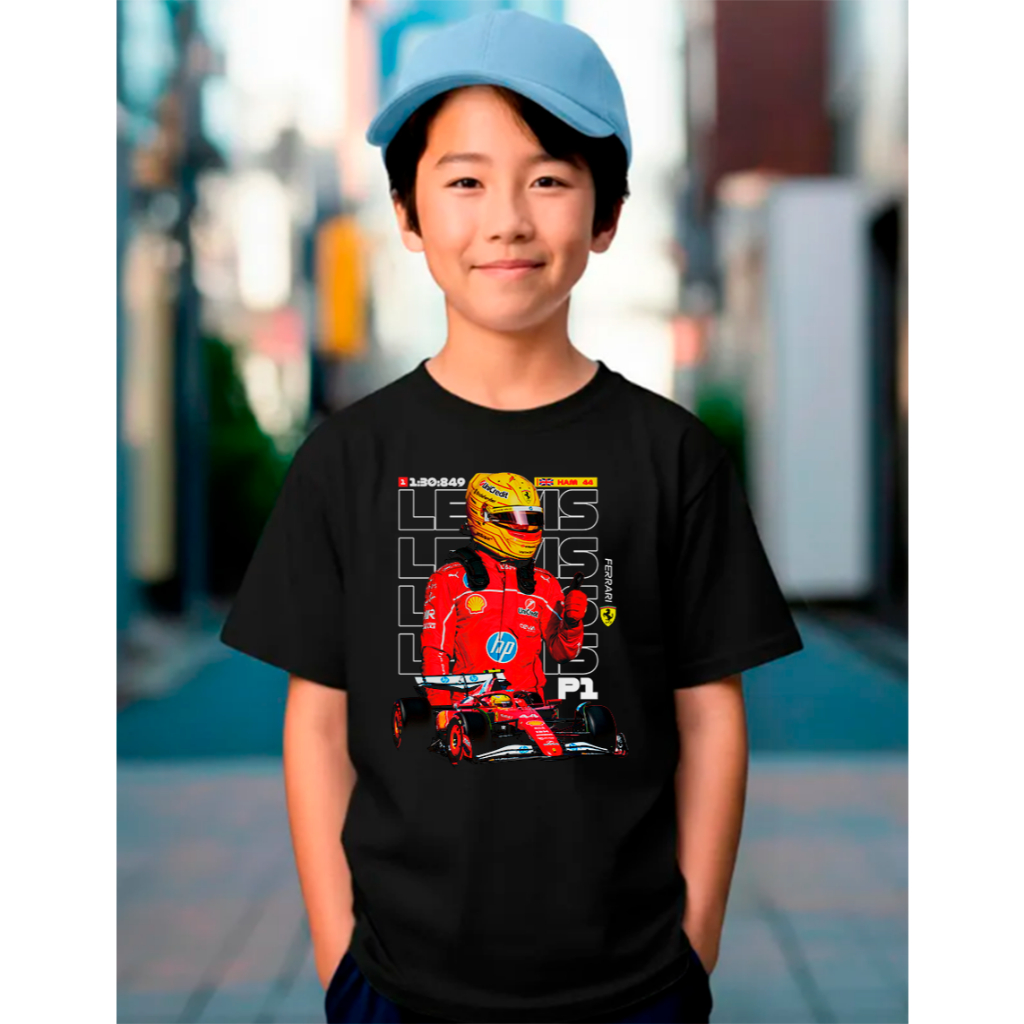 Camiseta Infantil F1 Lewis Hamilton Ferrari Scuderia | Shopee Brasil