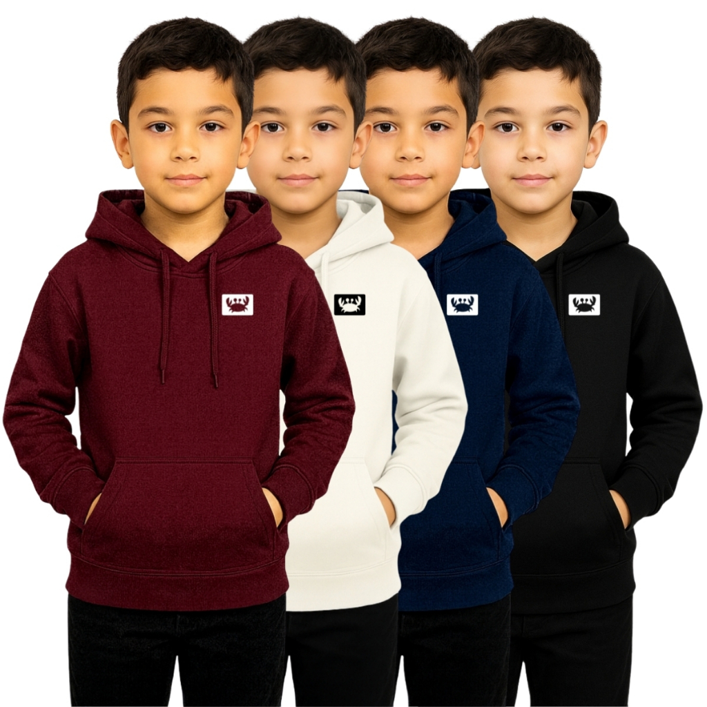 Kit 4 Blusas Moletom Infantil Siri Canguru com Capuz | Macio, Quente e ...