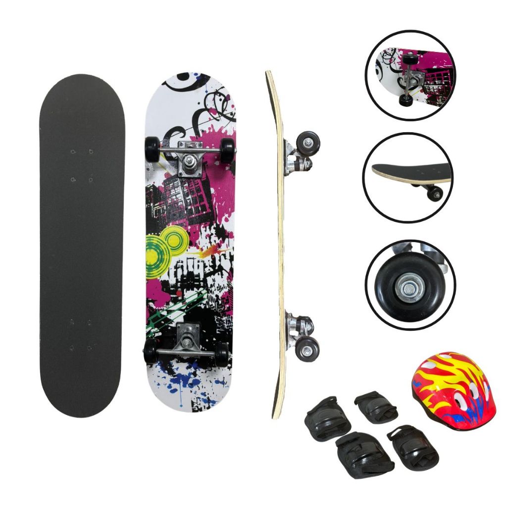 Skate Infantil 42 Shape City Com Kit Proteção Importway | Shopee Brasil