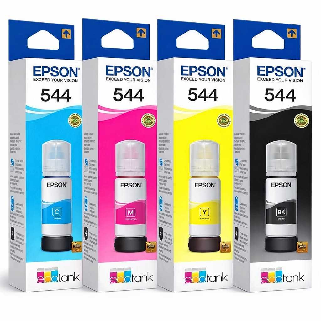 KIT 4 TINTAS PARA EPSON T544 L3110 L3150 L3250 BK Y C M | Shopee Brasil