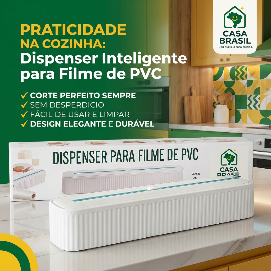 Dispenser Cortador Filme PVC Papel Alumínio 30cm Suporte Porta Rolo ...