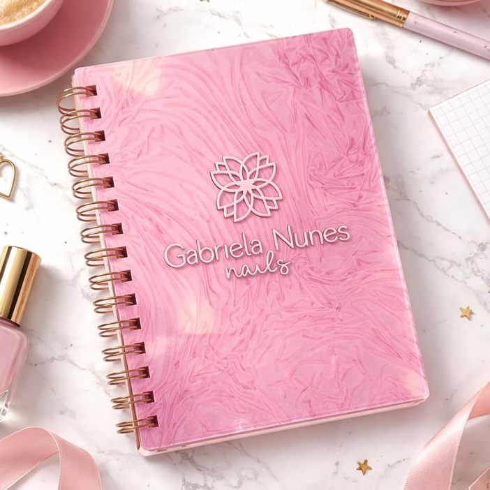 Agenda 2026 Personalizada em Acrílico Madre Pérola 15x21cm Capa ...