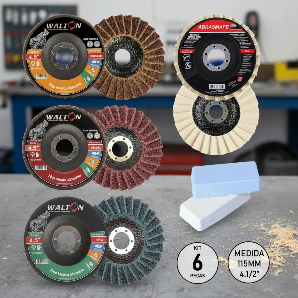 KIT POLIMENTO EM ALUMÍNIO, INOX E METAIS - POLIR E LUSTRAR COM 6 PEÇAS ...