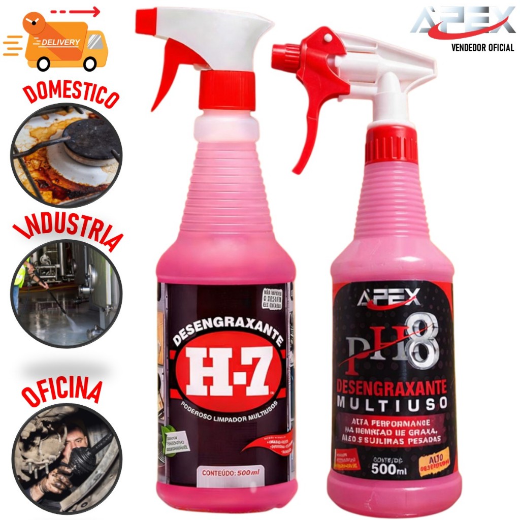 Desengraxante Automotivo H7 PH8 Limpeza Pesada Spray 500ml | Shopee Brasil