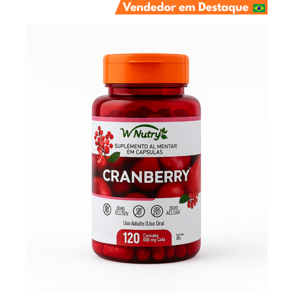 Cranberry Puro WNutry 500mg 120 Cápsulas Antioxidante e Proteção Trato ...