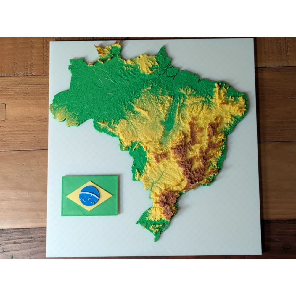 Placa Decorativa Mapa do Brasil em Relevo – Geografia 3D - Mapa em Alto ...
